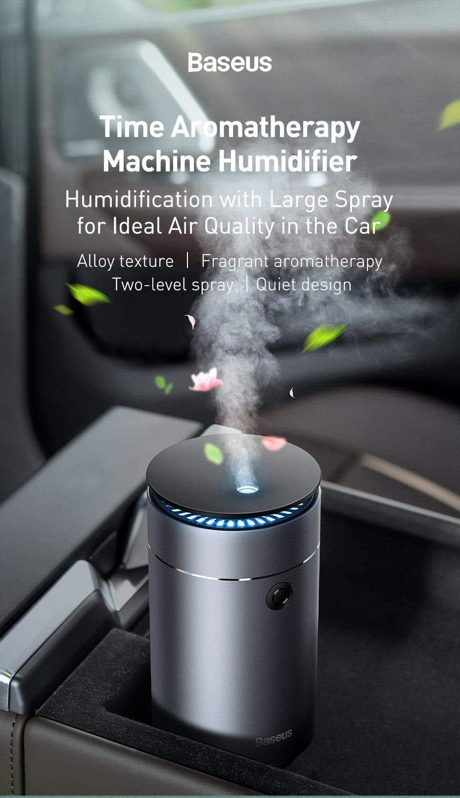 Baseus Humidifier and Aroma Essential Oil Diffuser - 75ml USB ...