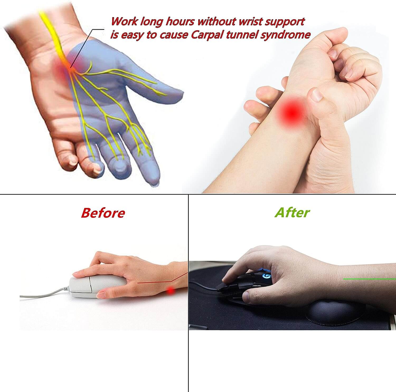 Simplist BUBM Ergonomic Memory Foam Mouse Wrist Rest Support Pad ...