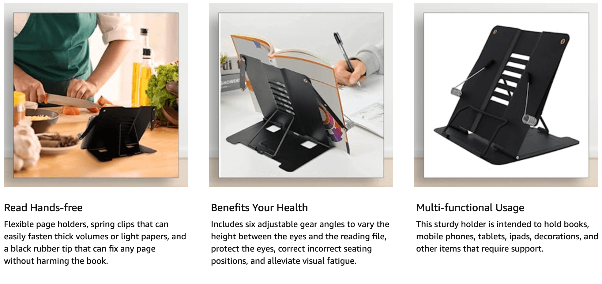 Simplist Book Stand - Ergonomic Portable Adjustable Book Holder Rest ...