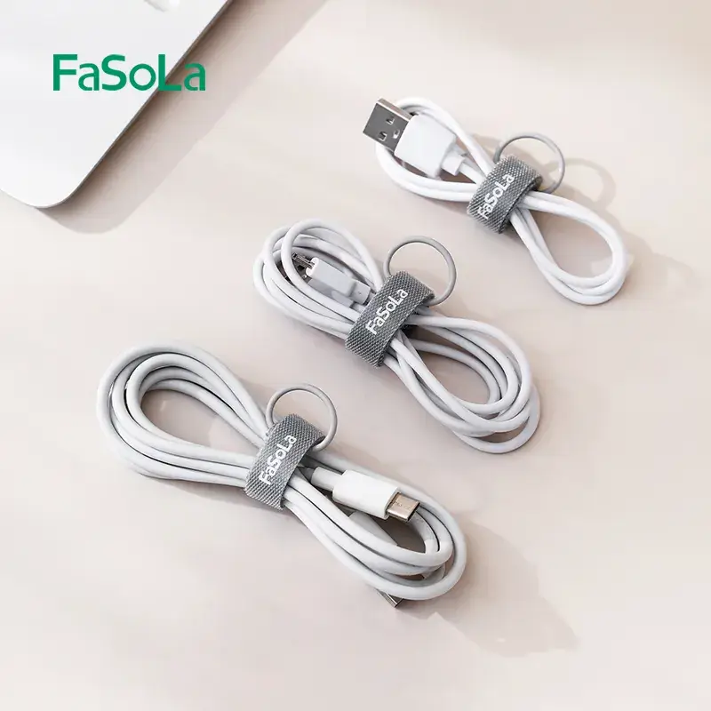 FaSoLa Magic Cable Ties with Hook - Adjustable Cord Organizer Straps (8 ...