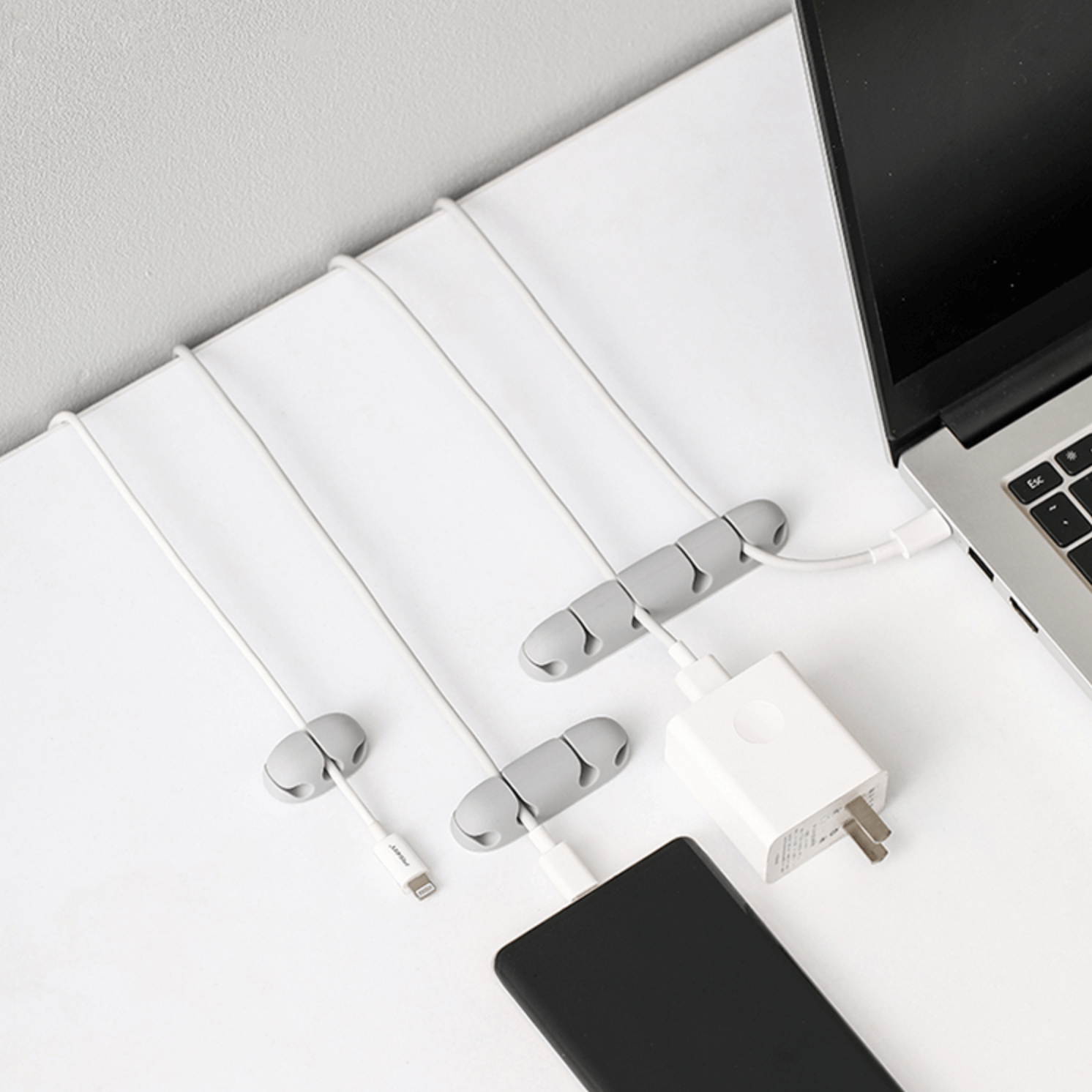 FaSoLa Adhesive Desktop Cable Organizer - Versatile Cable Management ...