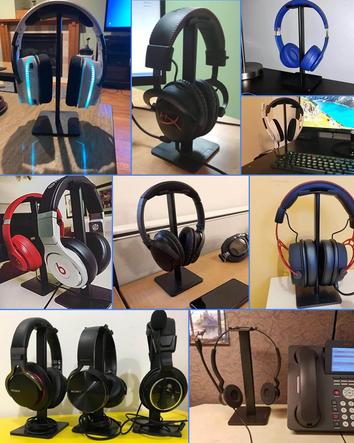 NEWBEE Headphone Stand Headset Holder - Black - Simplist Desk