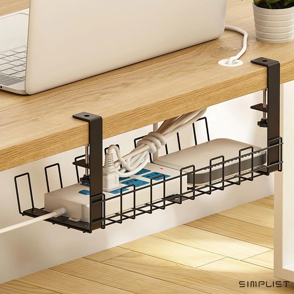 POKIPO Under Desk Cable Management Tray- Mesh Type - Simplist Desk
