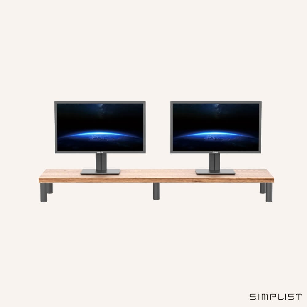 Upergo Dual Monitor Stand Riser with Aluminum Feet - Simplist Desk