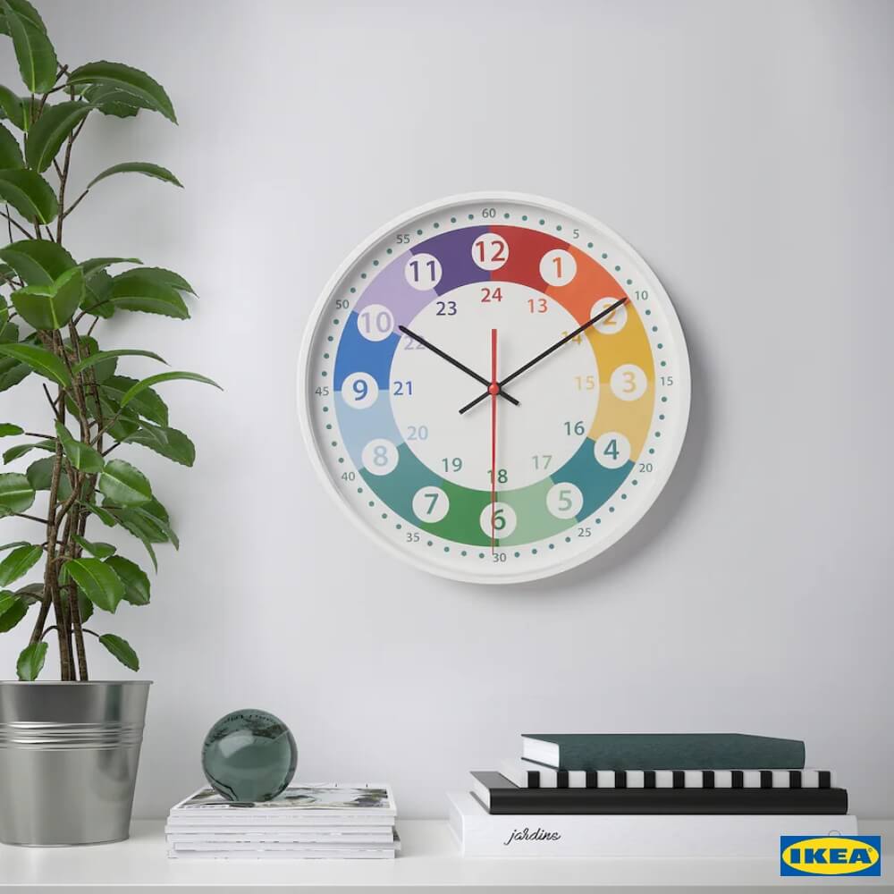 Ikea KORVTRÄD Wall clock- Multicolour 28CM - Simplist Desk