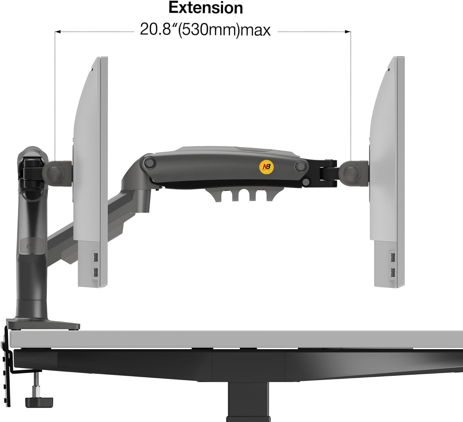 NB F80 Full Motion Swivel Ergonomic Monitor Arm with Gas Spring for 17 ...