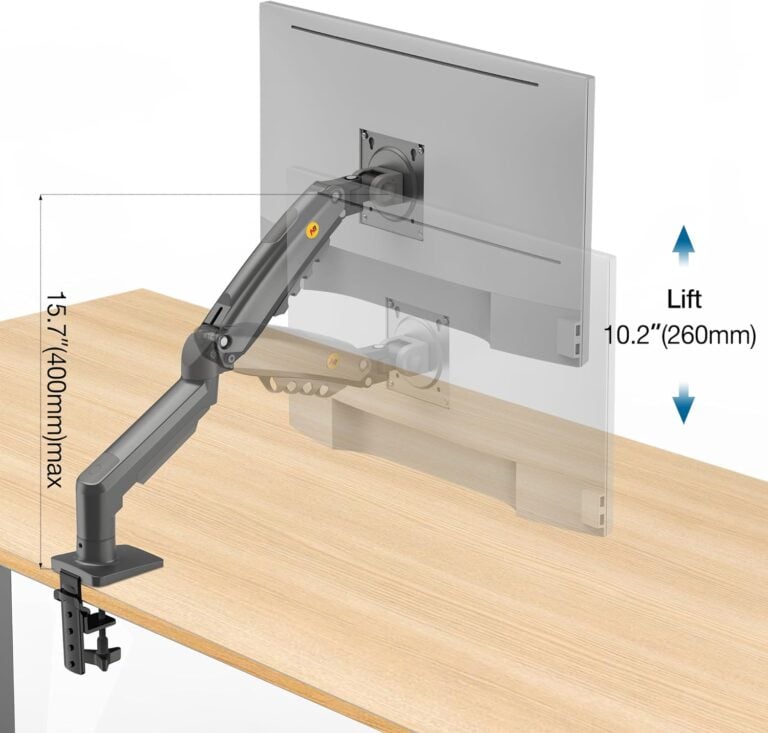 NB F80 Full Motion Swivel Ergonomic Monitor Arm with Gas Spring for 17 ...