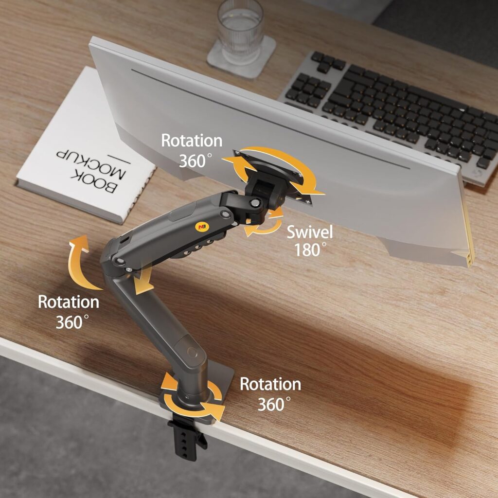NB F80 Full Motion Swivel Monitor Arm with Gas Spring for 17-30 ...