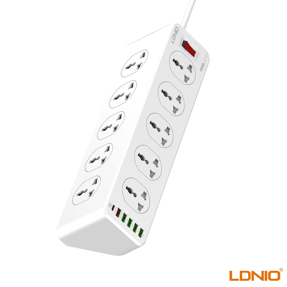 LDNIO SC10610 Fast Charging Power Strip with 10 Universal Outlets and ...