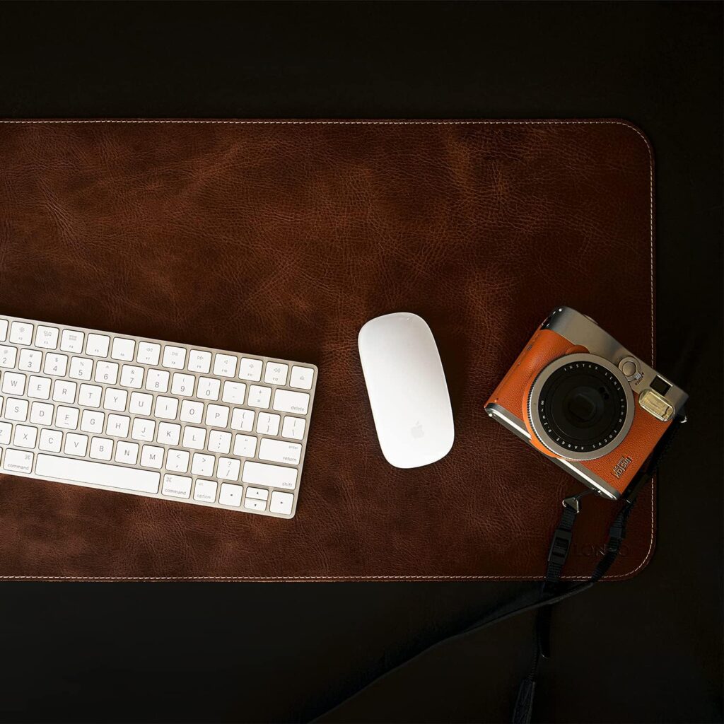 Simplist Top Grain Leather Desk Mat - Extended Mouse Pad - Simplist Desk