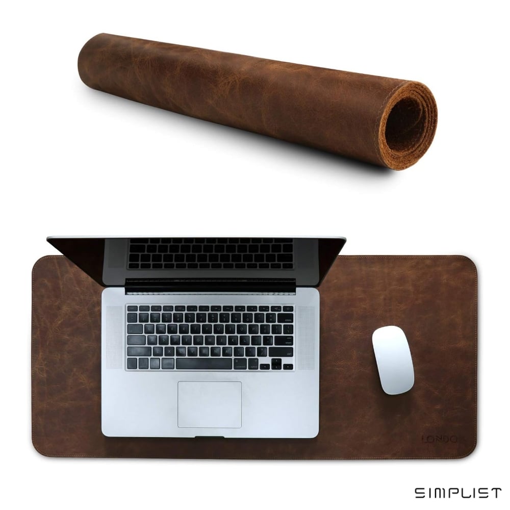 Simplist Top Grain Leather Desk Mat - Extended Mouse Pad - Simplist Desk