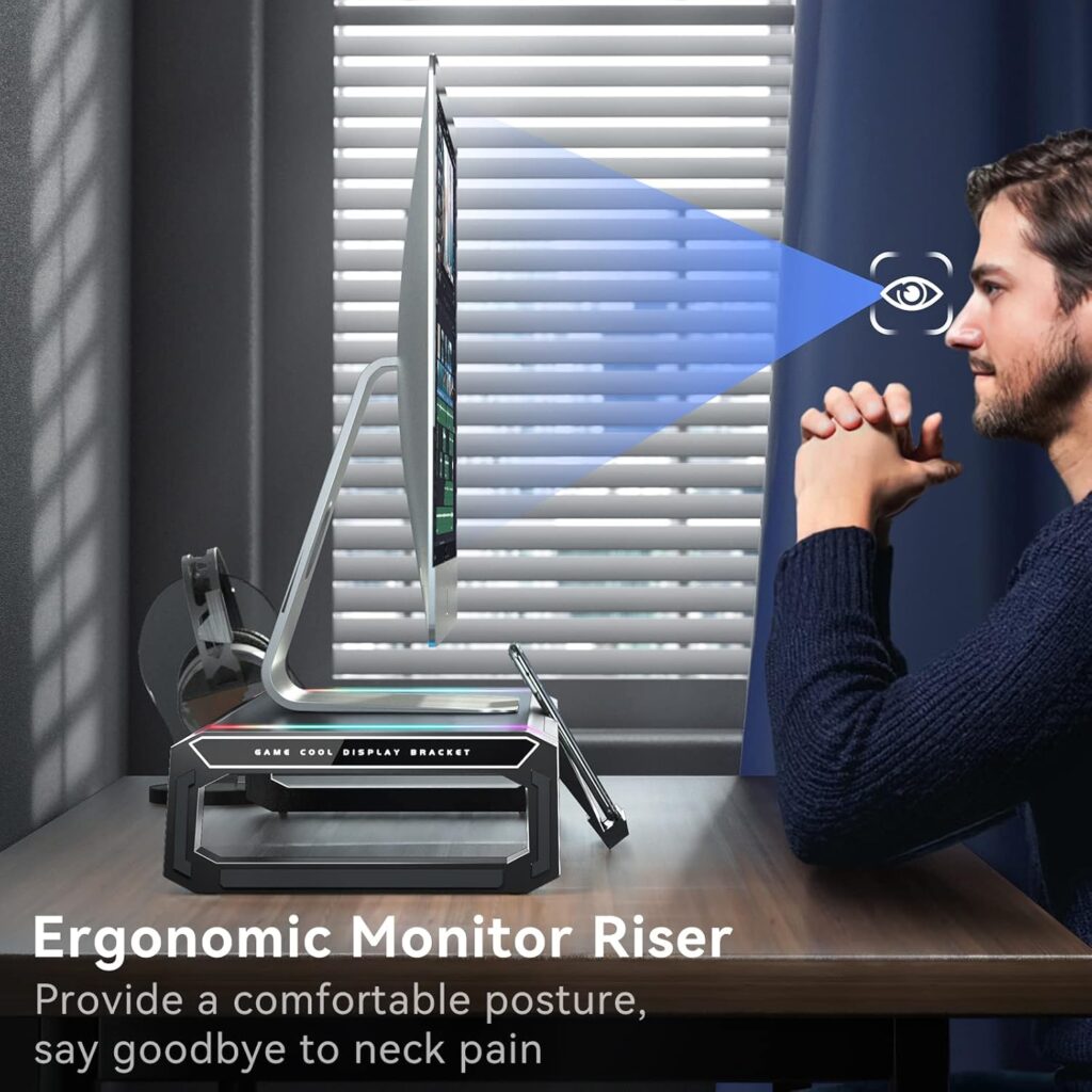 KYOLLY RGB Gaming Computer Monitor Stand Riser - Simplist Desk