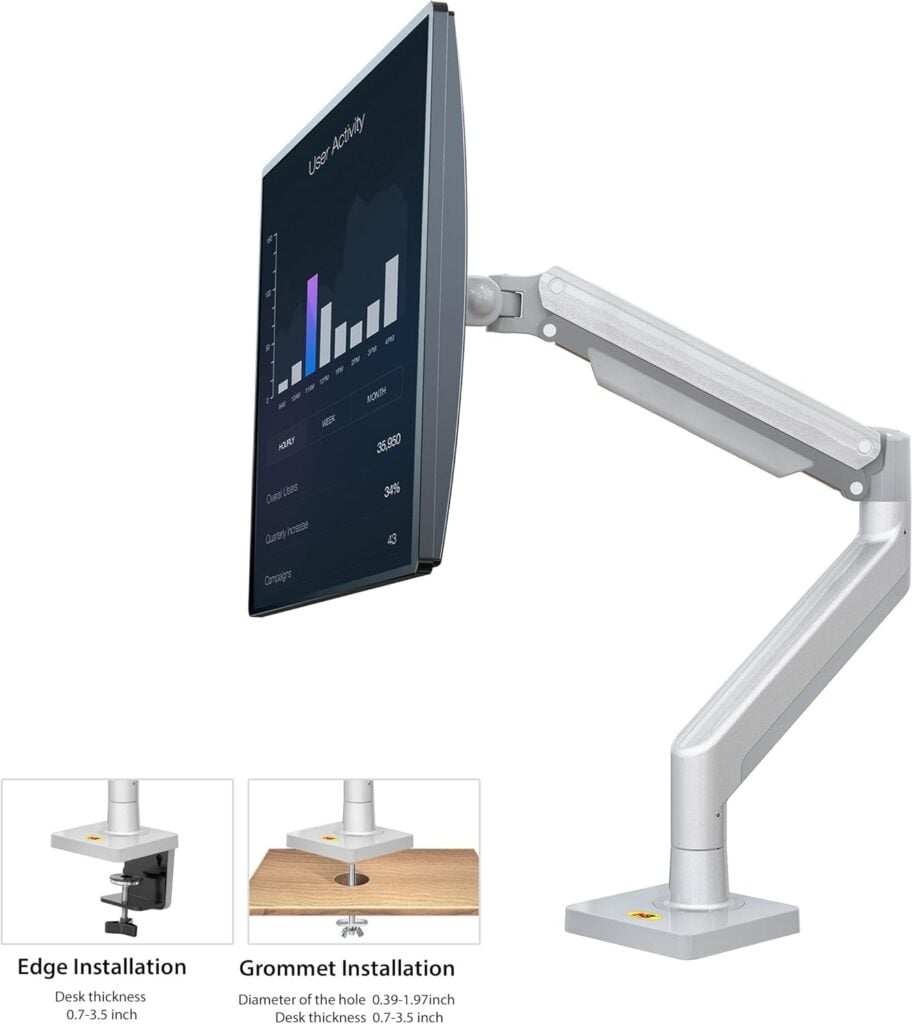 NB G40 Full Motion Swivel Gaming Monitor Arm with Gas Spring for 22-40 ...