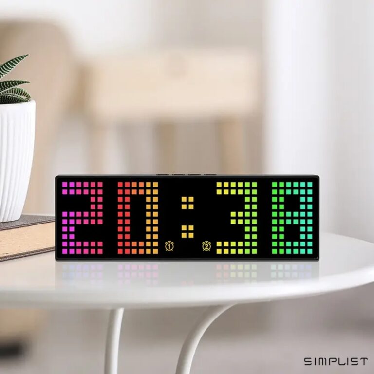 PixelTime S1 RGB Digital Desktop Clock - Auto Changing Colours ...