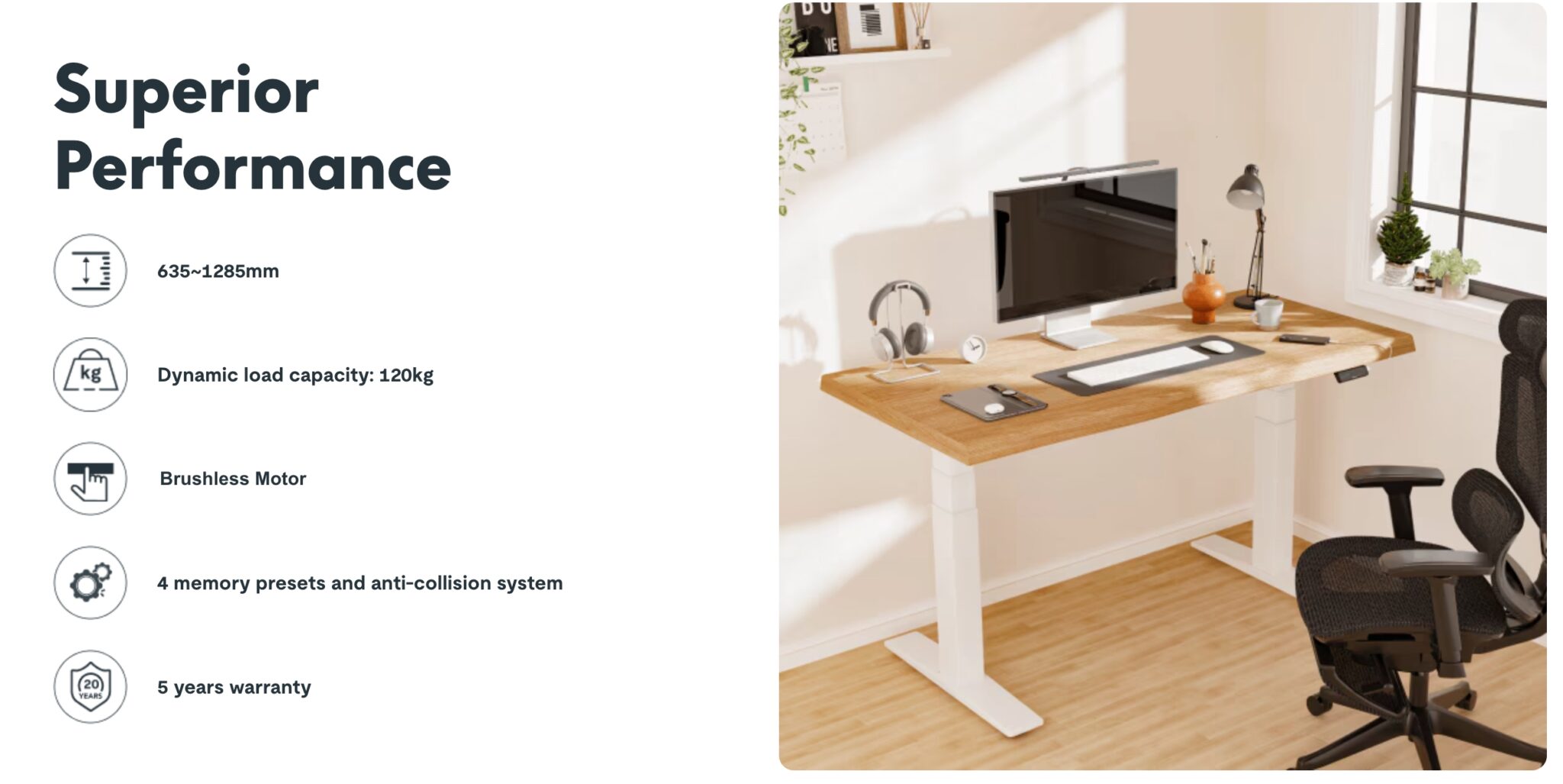 Flexispot E2 Pro - Eletric Ergonomic Standing Desk (140x70 CM) - Simplist Desk