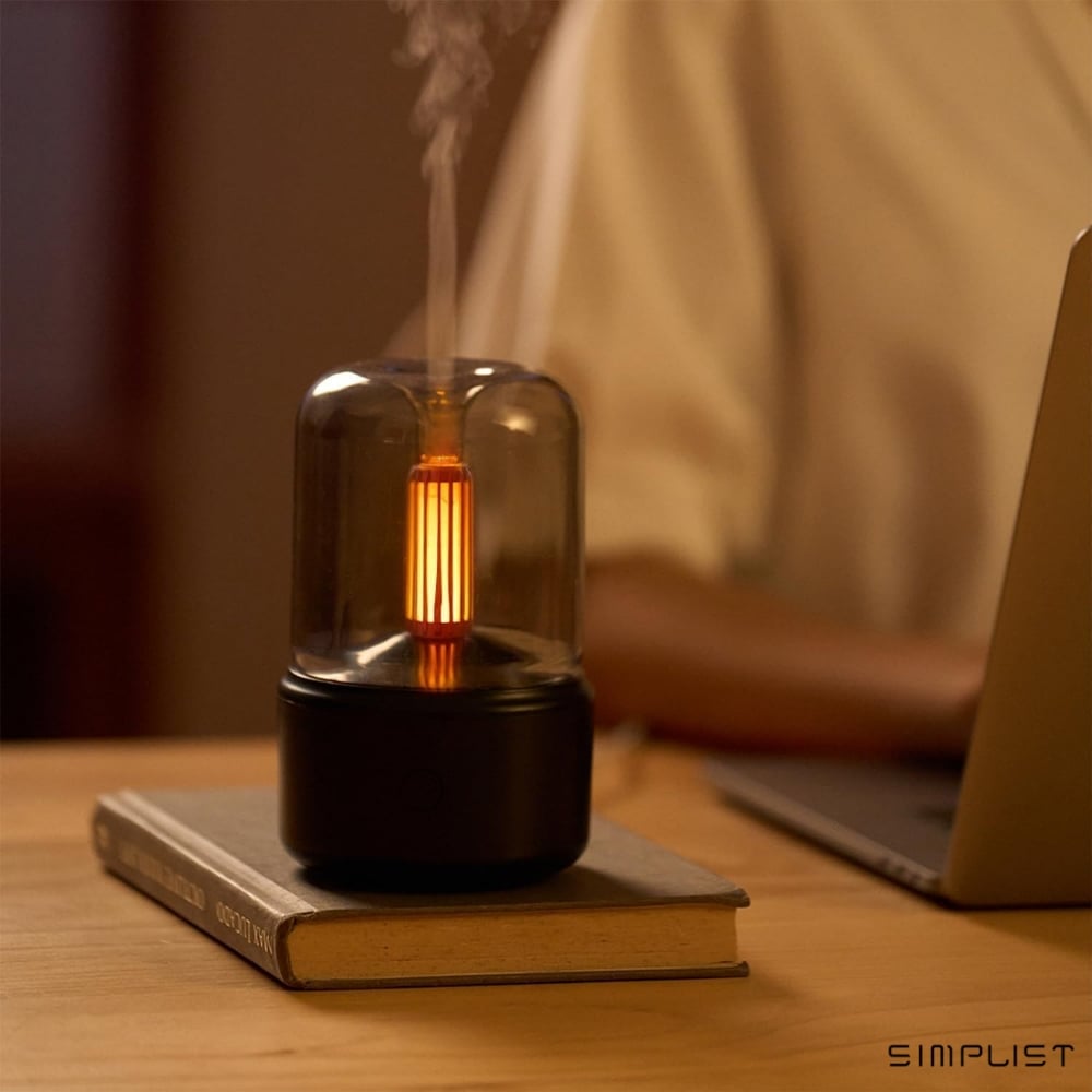 CalmCandle Ultrasonic Essential Oil Diffuser and Humidifier - Simplist Desk