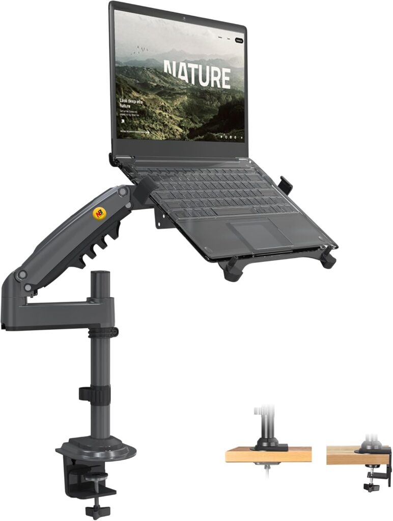 NB H100 FP - 2 in 1 Monitor Arm with Laptop Mount with Adjustable Tray ...