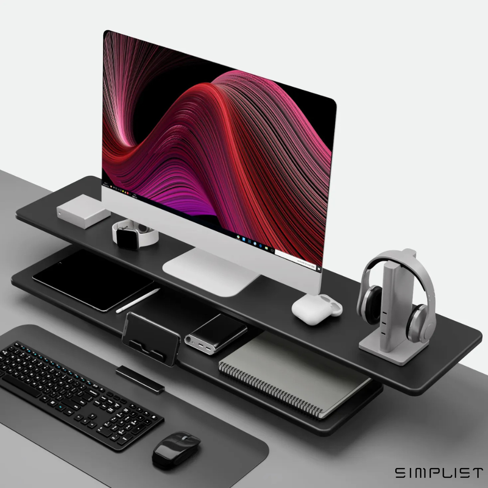 Dual Layer Monitor Stand with DualArc design. - Simplist Desk