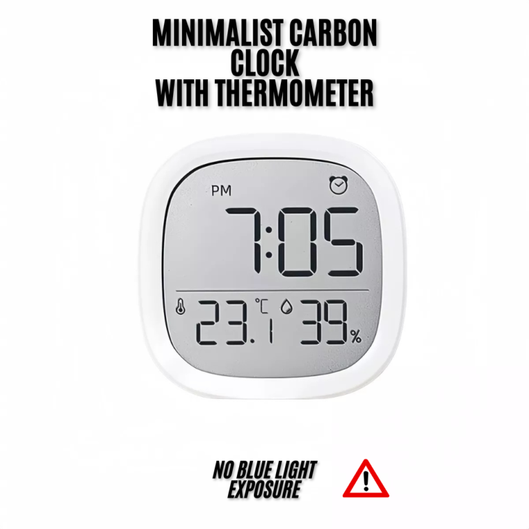 Minimalist Carbon Clock With Hygrometer and Thermometer - Simplist Desk