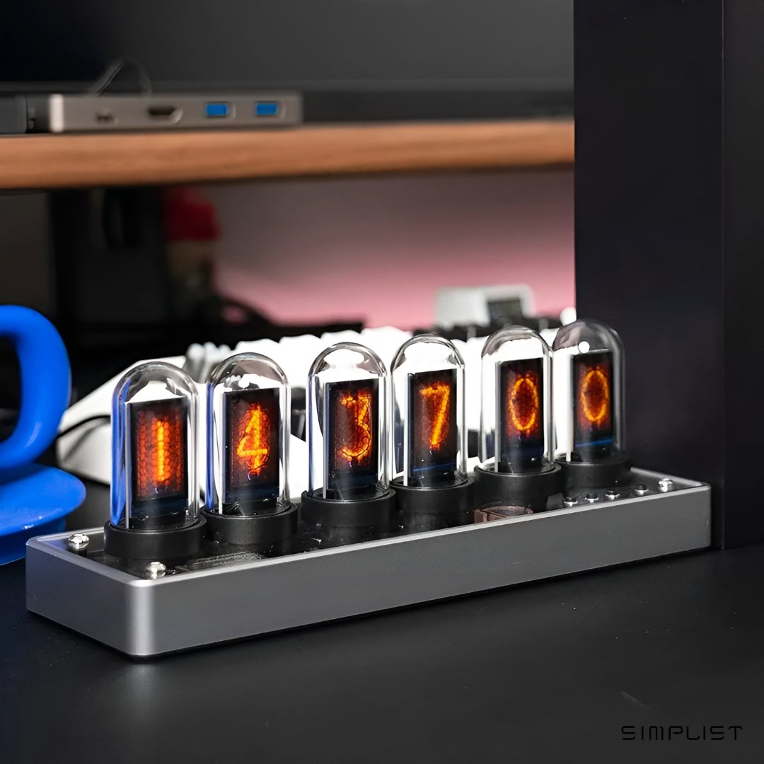 Marvel Tubes - IPS Display Nixie Tube Clock - Simplist Desk