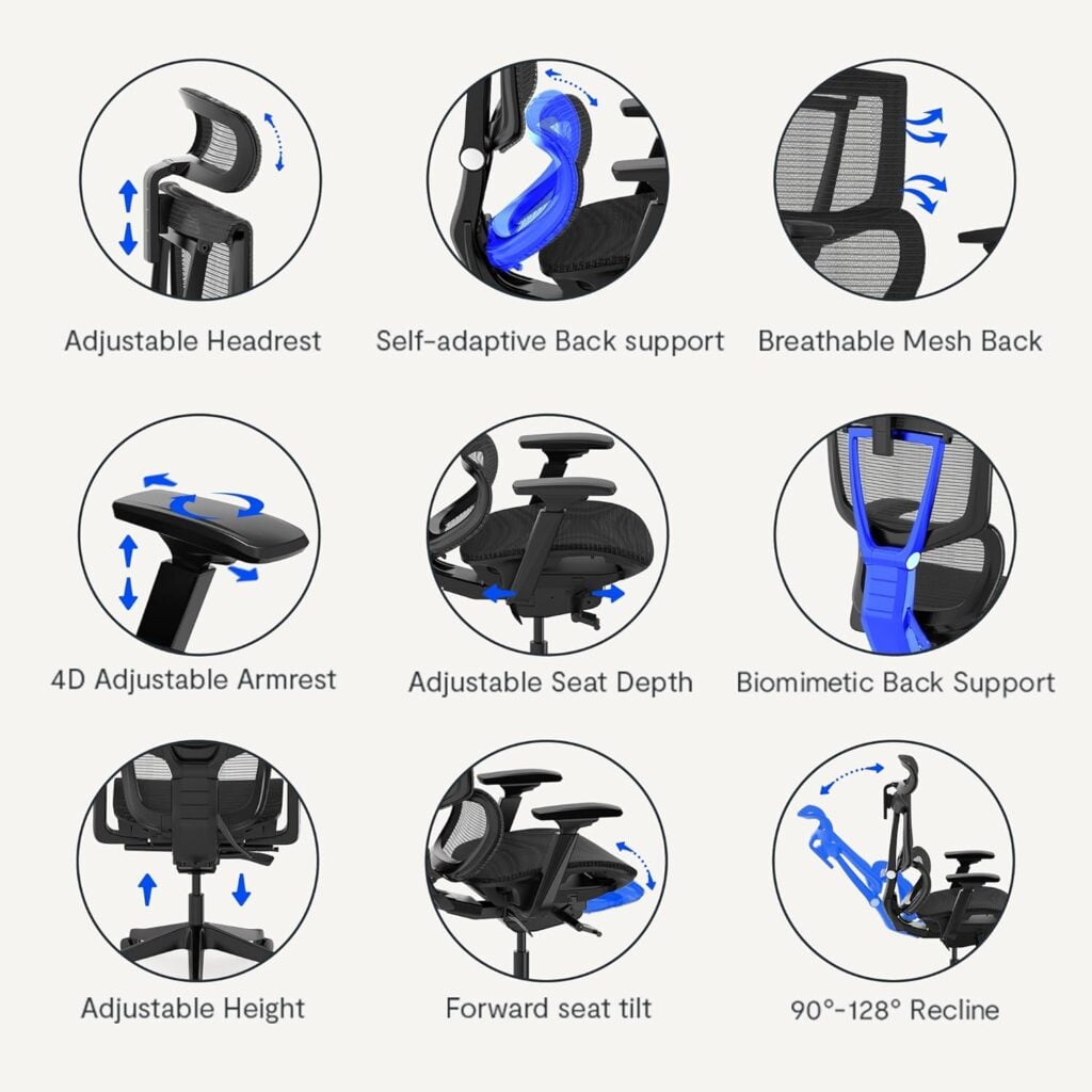 Flexispot C7 Air Pro - Premium Adjustable Ergonomic chair - Simplist Desk