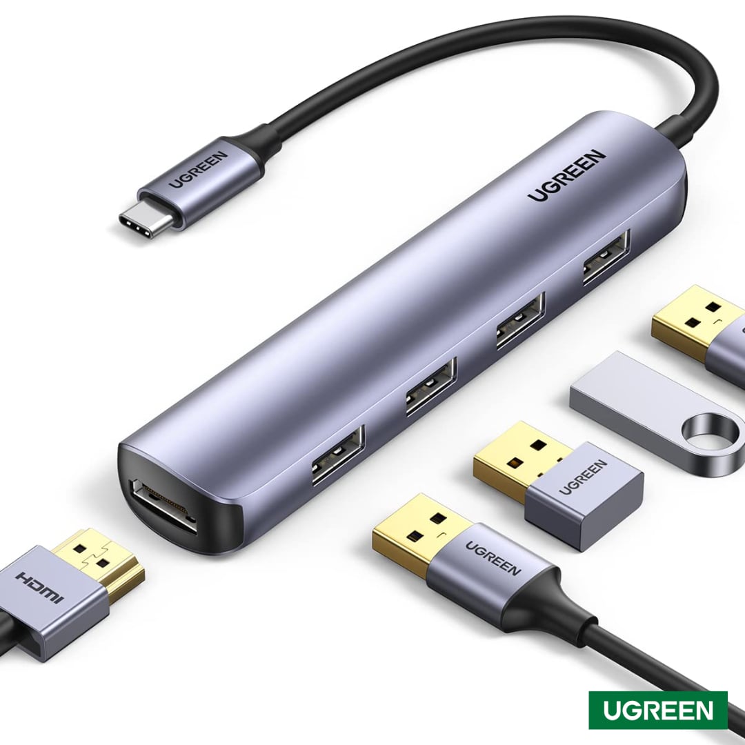 UGREEN Ultra Slim 5 in 1 Multiport USB-C Hub - 20197 - Simplist Desk