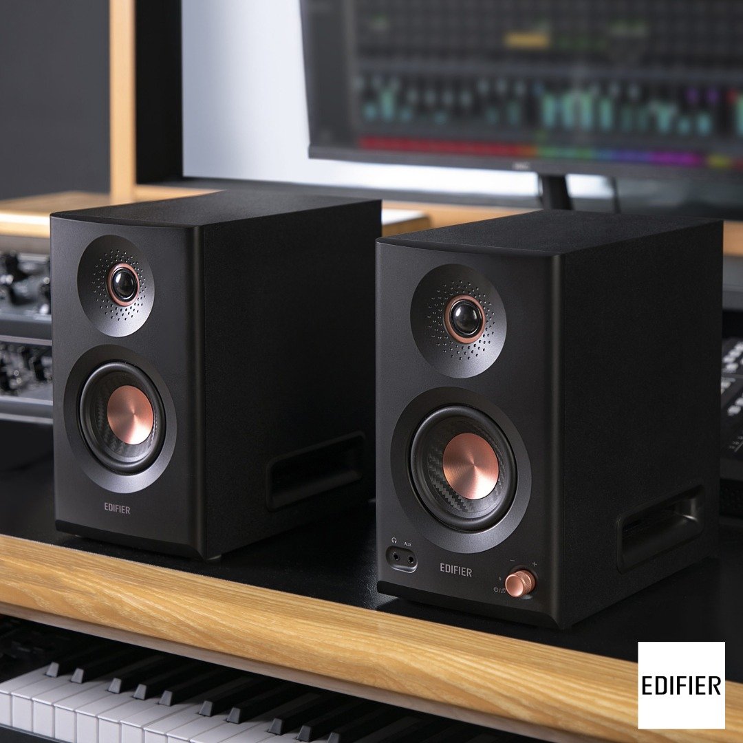 Edifier MR5 Tri-Amped Powered Studio Monitor Speakers - Simplist Desk