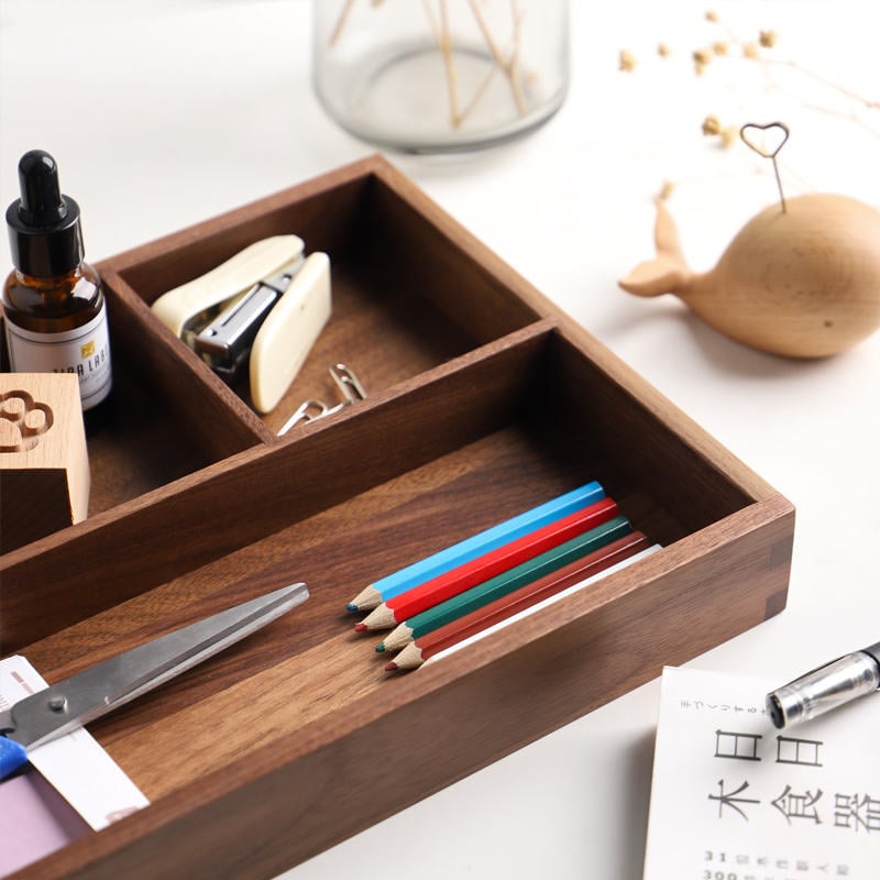 Premium Walnut Desk Organizer - The "C" Level Collection - Simplist Desk