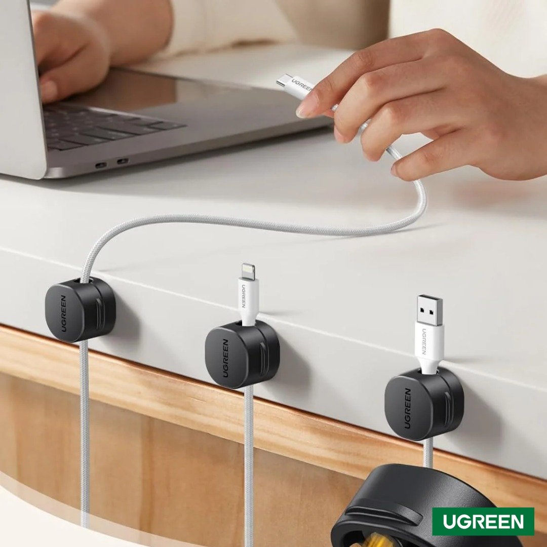 UGREEN Magnetic Cable Organizer Clips (Pack of 3) - Simplist Desk