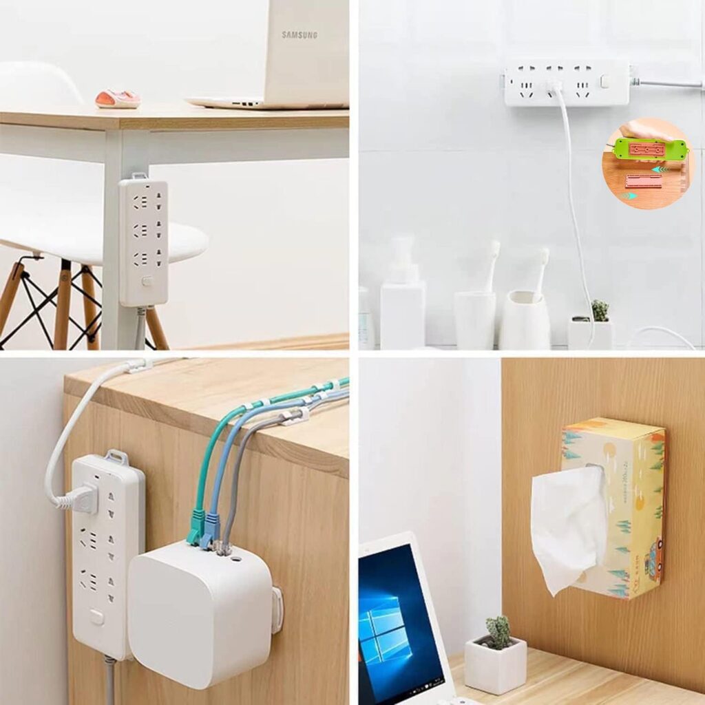 Toocki Adhesive Easy Removable Power Strip Holder (2 Packs) - Simplist Desk